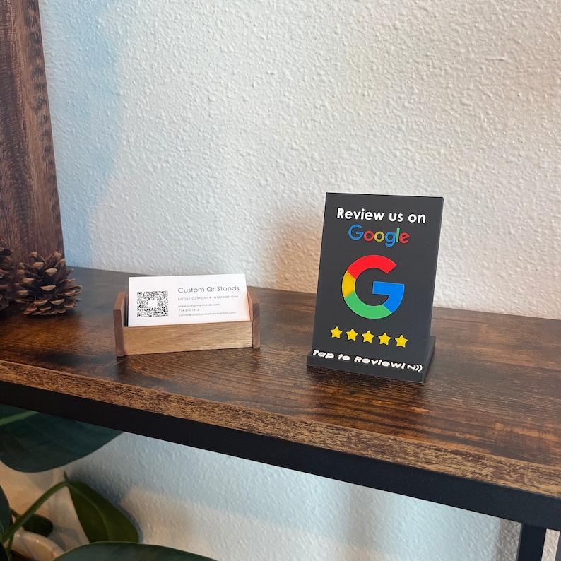 NFC Google Review Stand - Tap for 5 Star Review Sign - Etsy