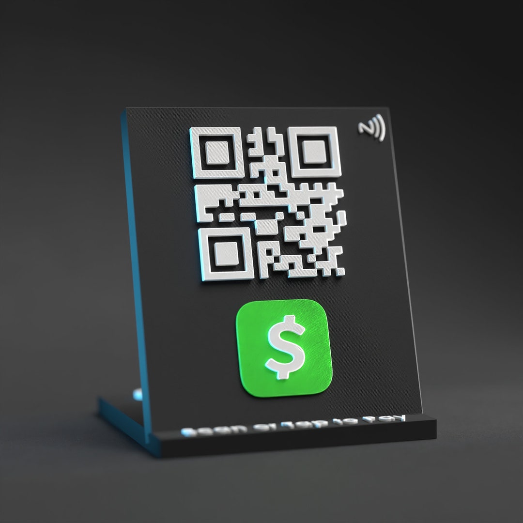 Cash App QR Code Stand W/ NFC Chip Scan/tap to Pay With Cash App - Etsy
