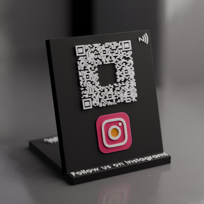 Instagram Qr Code Stand With Integrated NFC Chip for Social Media ...