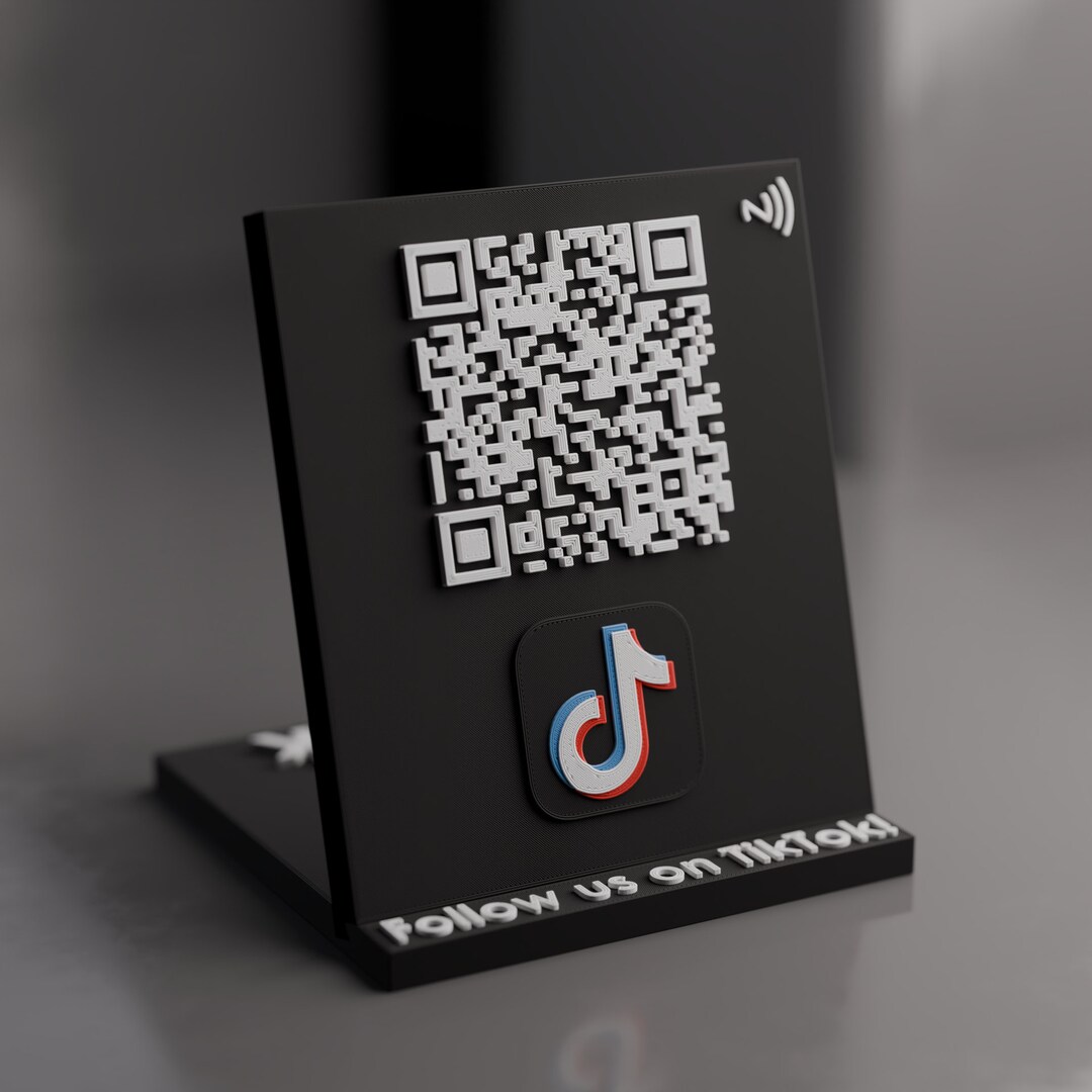 Tik Tok Qr Code Stand With NFC Chip Advertise Your Social Media ...
