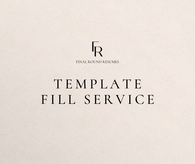 Resume Template Fill Service CV Template Fill Service 24-hour Turnaround - Etsy