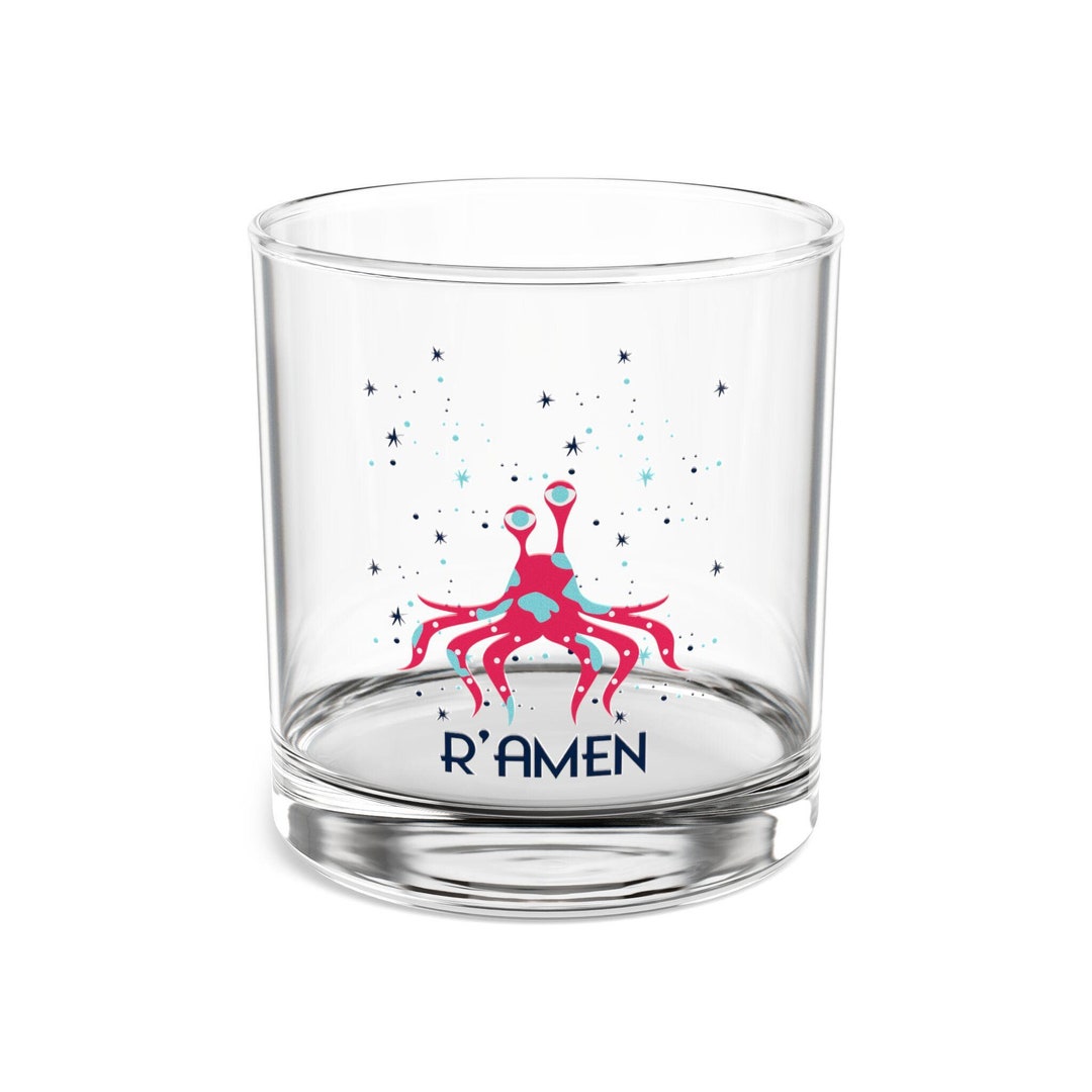 Flying Spaghetti Monster Rocks Glass: Pastafarian Noodly Appendage - Etsy