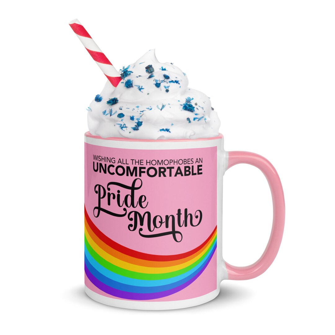 Uncomfortable Homophobes Mug Pride Month Retro Coming Out LGBTQ Funny ...