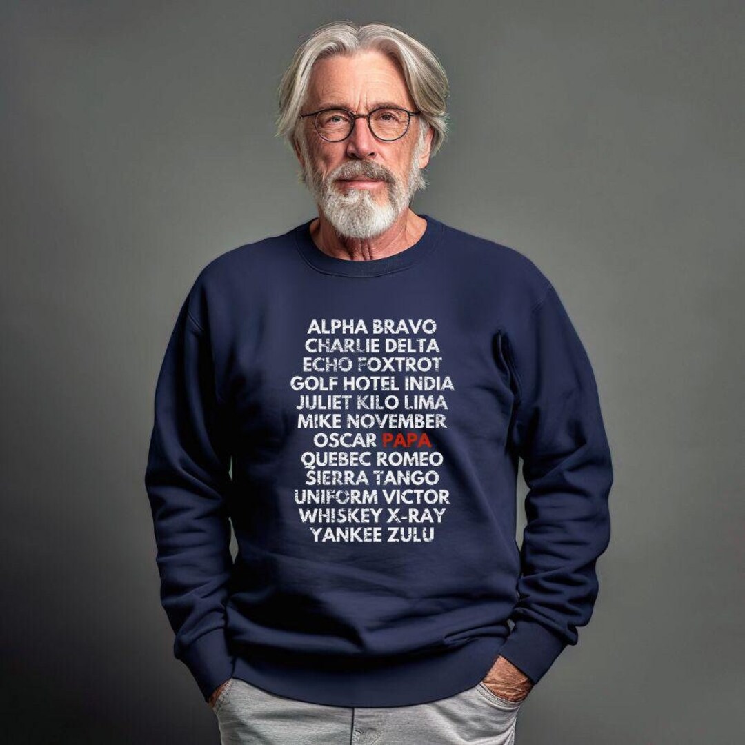 Aviator Papa Sweatshirt: Aviation Alphabet Sweat Shirt for Pilot Dad or ...