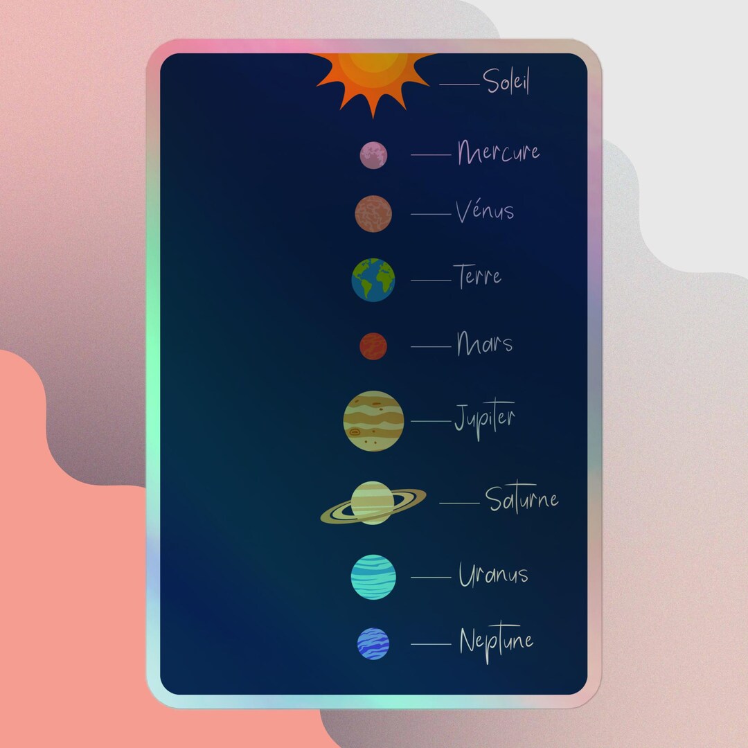 Solar System Holographic Sticker Système Solaire Science Class ...