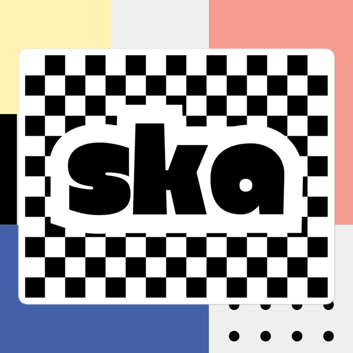 Ska Music Sticker Black and White Two-tone Third Wave Checker Vintage ...