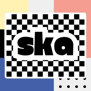 Ska Music Sticker Black and White Two-tone Third Wave Checker Vintage ...