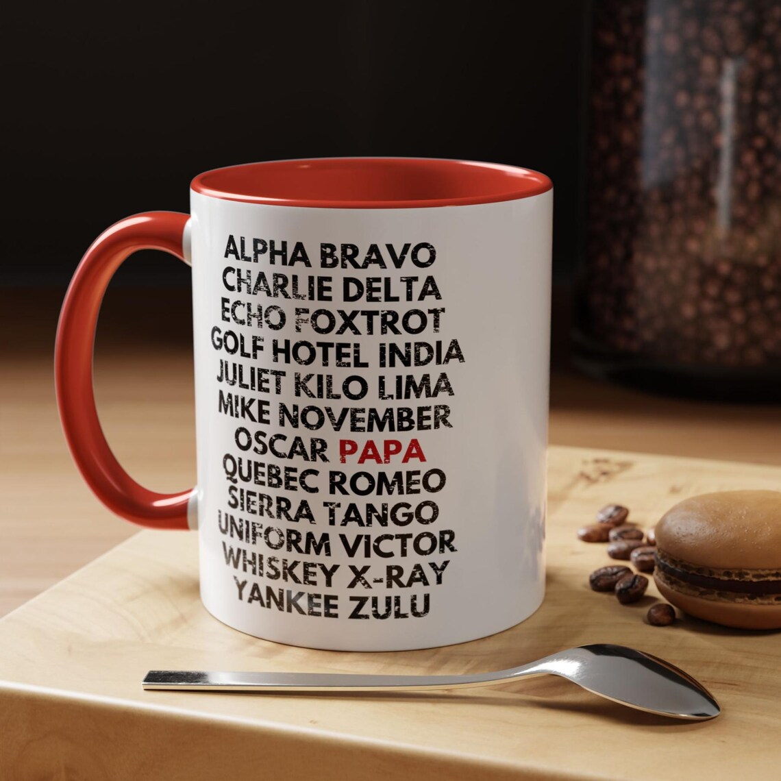 Aviator Papa Coffee Mug: Aviation Alphabet Tea Cup for Pilot Dad or ...