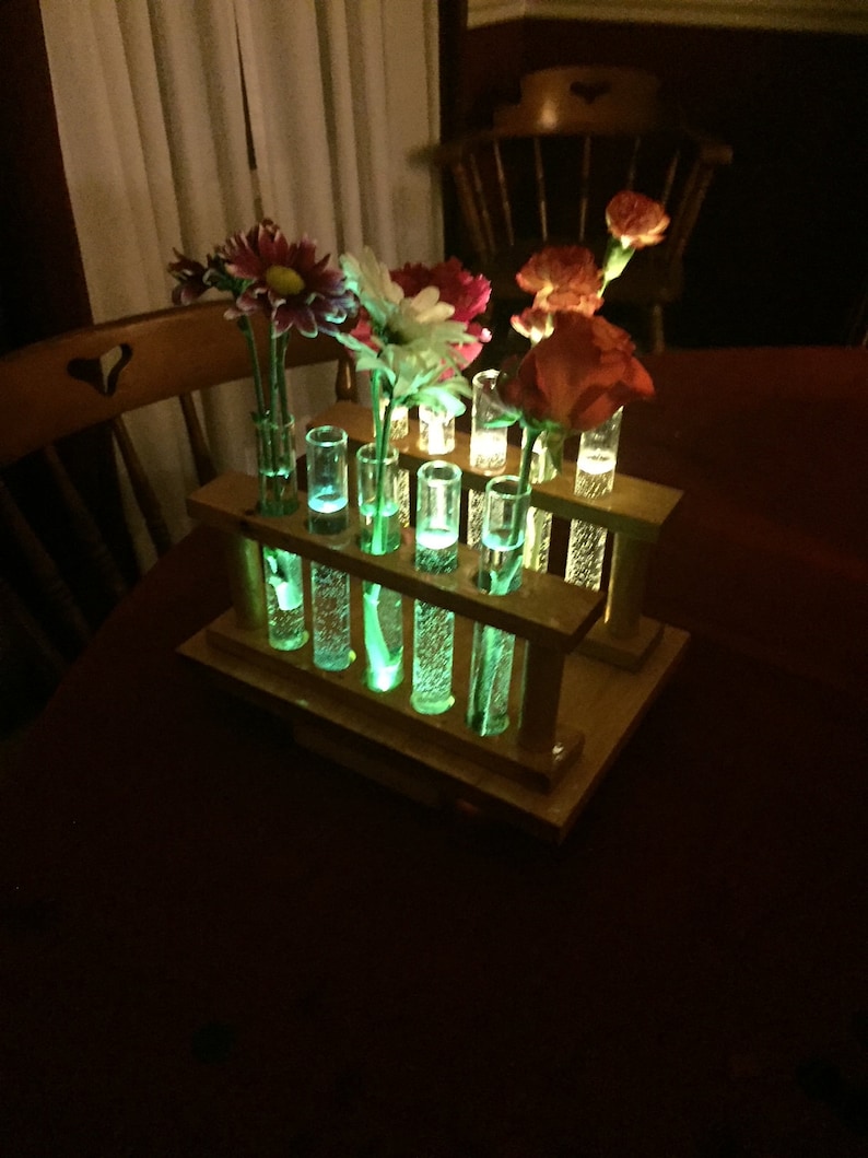 Wedding Centerpiece, Chemistry Theme, Test Tube Holder With Leds, Color ...