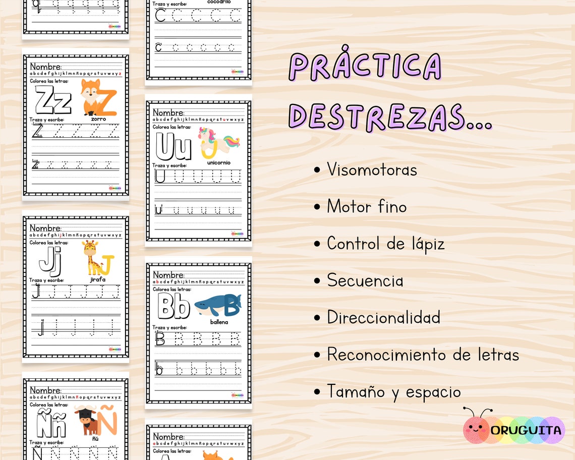 ABC Alphabet Tracing and Handwriting Worksheets in Spanish | Hojas De ...