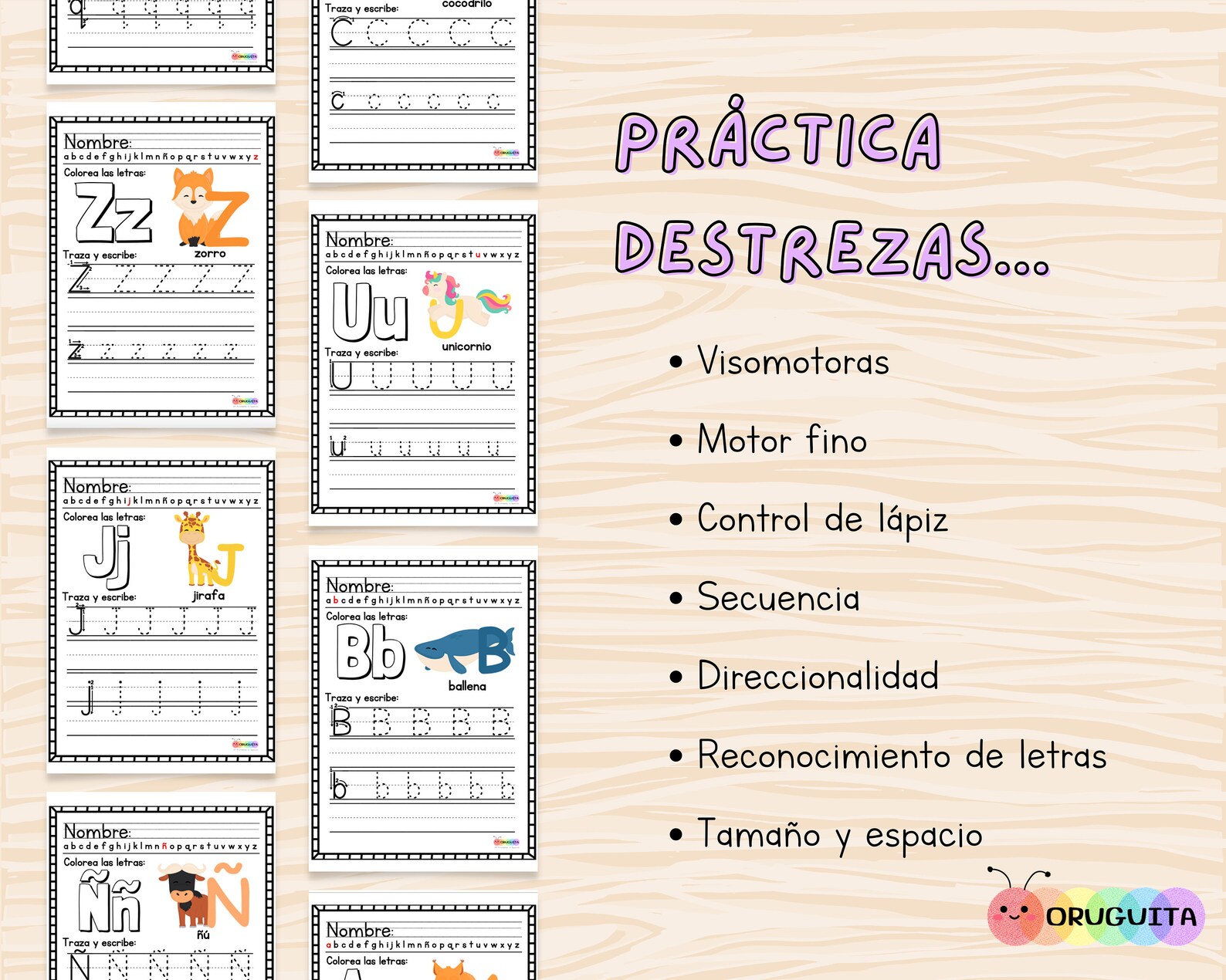 ABC Alphabet Tracing and Handwriting Worksheets in Spanish | Hojas De ...