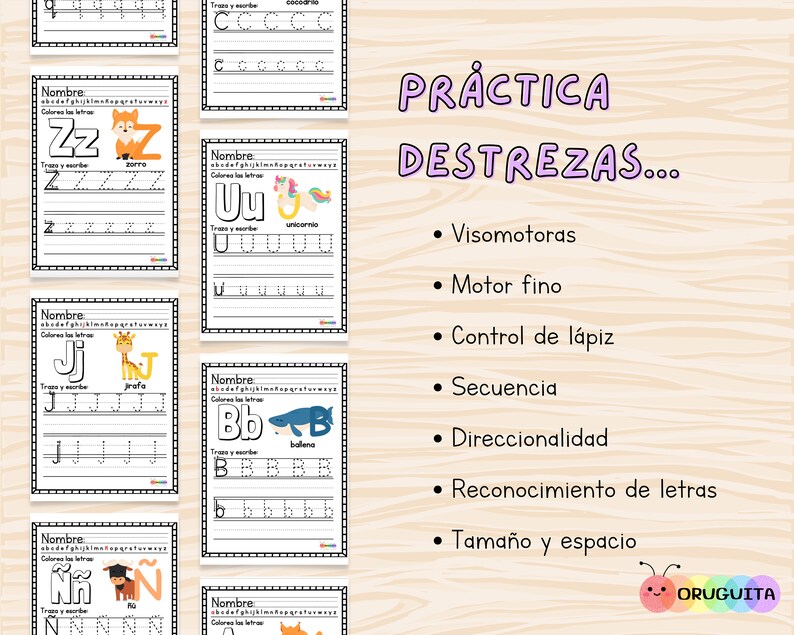 ABC Alphabet Tracing and Handwriting Worksheets in Spanish | Hojas De ...