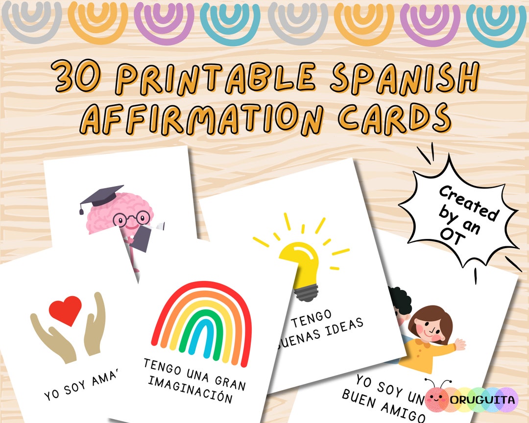 30 Affirmations Cards for Kids in Spanish | Afirmaciones Positivas Para ...