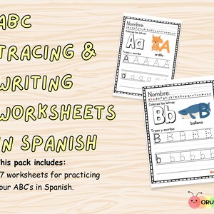 ABC Alphabet Tracing and Handwriting Worksheets in Spanish | Hojas De ...