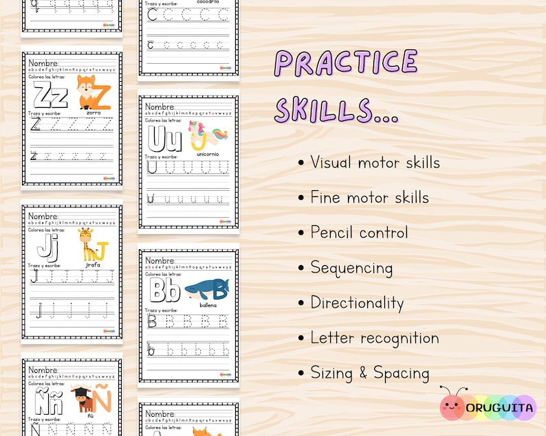 ABC Alphabet Tracing and Handwriting Worksheets in Spanish | Hojas De ...