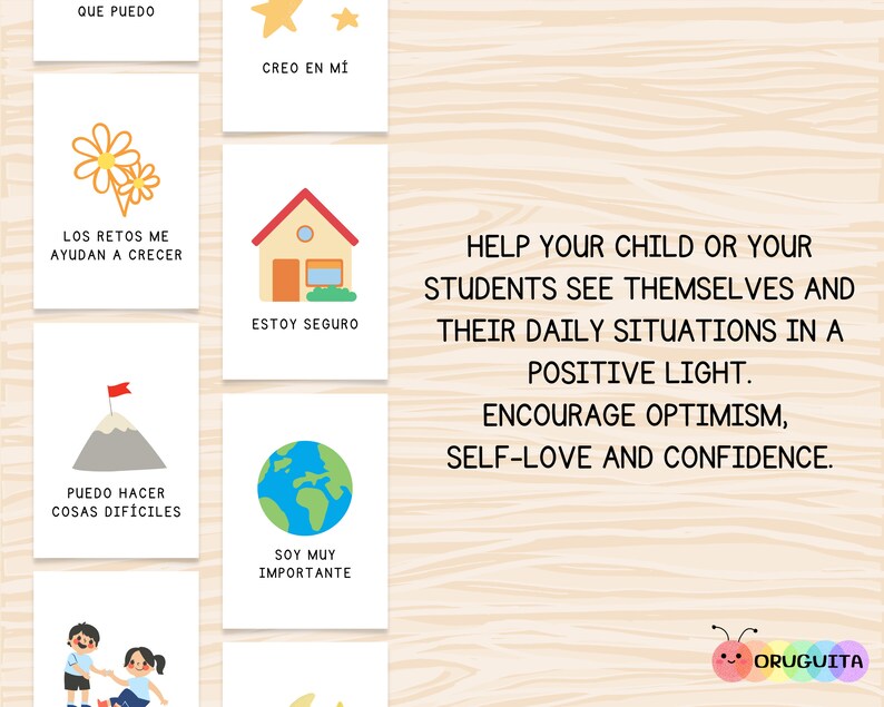30 Affirmations Cards for Kids in Spanish | Afirmaciones Positivas Para ...