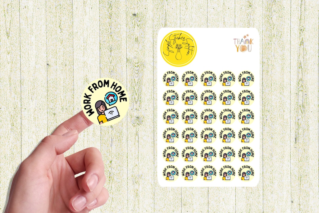 Work - Work From Home, WFH, Diary Stickers, Planner Sticker Sheet ...