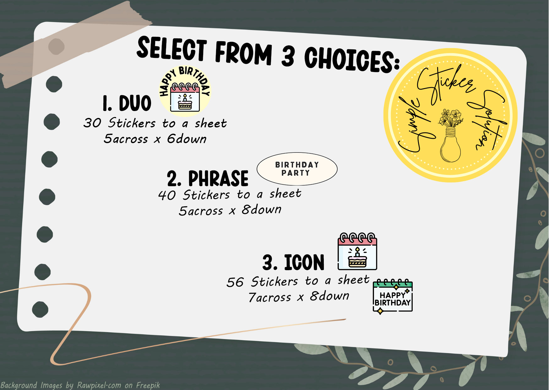 Happy Birthday & Birthday Party Reminder Stickers, Diary Stickers ...