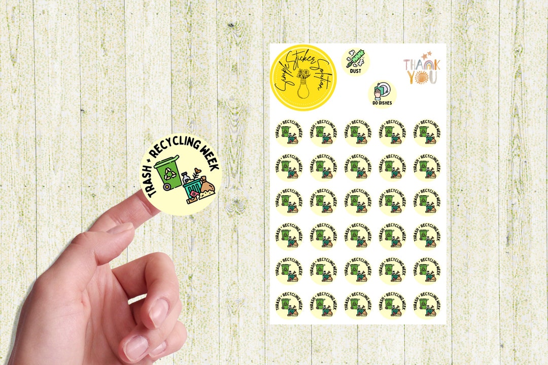 Recycling & Trash Week Stickers, Weekly/fortnightly Chores, Diary ...