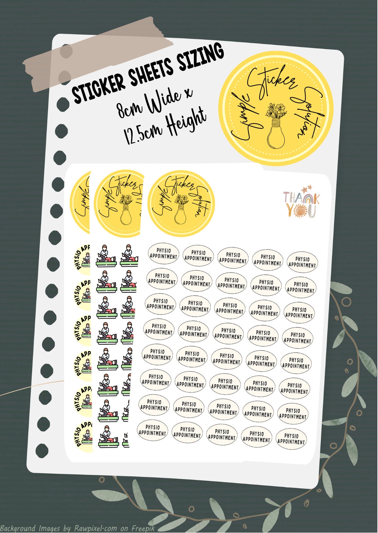 Physio Appointment Stickers, Medical, Diary Stickers, Planner Sticker ...