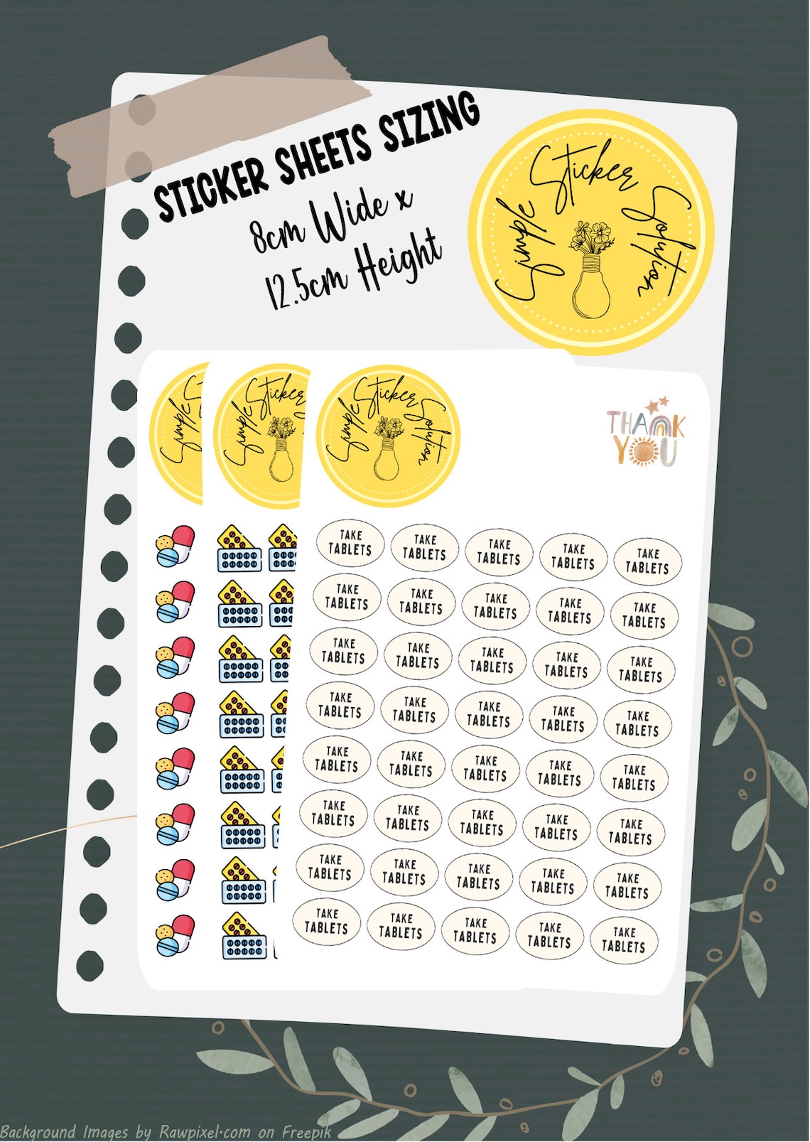 Take Tablets Reminder Stickers, Medical, Diary Stickers, Planner ...