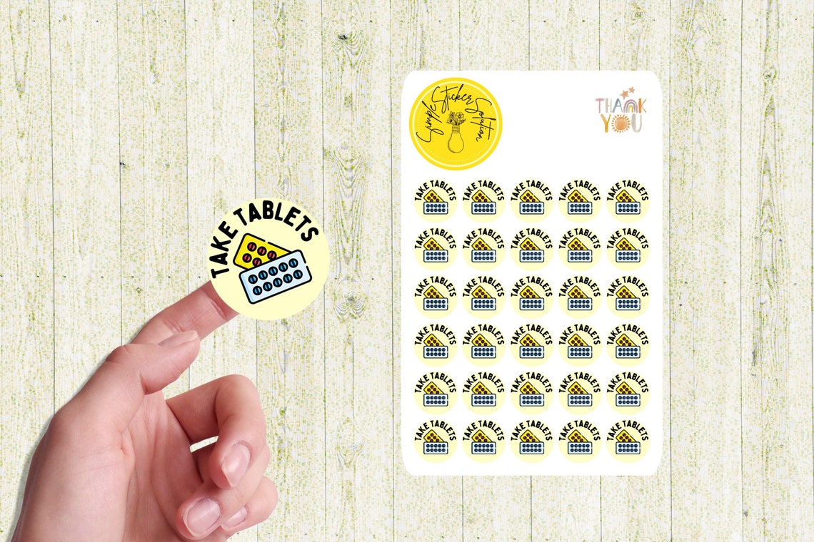 Take Tablets Reminder Stickers, Medical, Diary Stickers, Planner ...