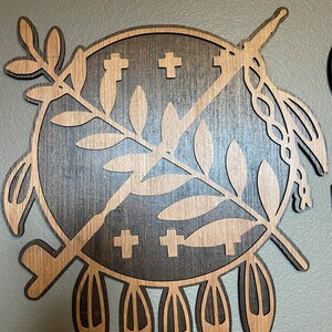 Osage Shield, Oklahoma State Flag Symbol, 2 Layer Wood Laser Cut Decor ...