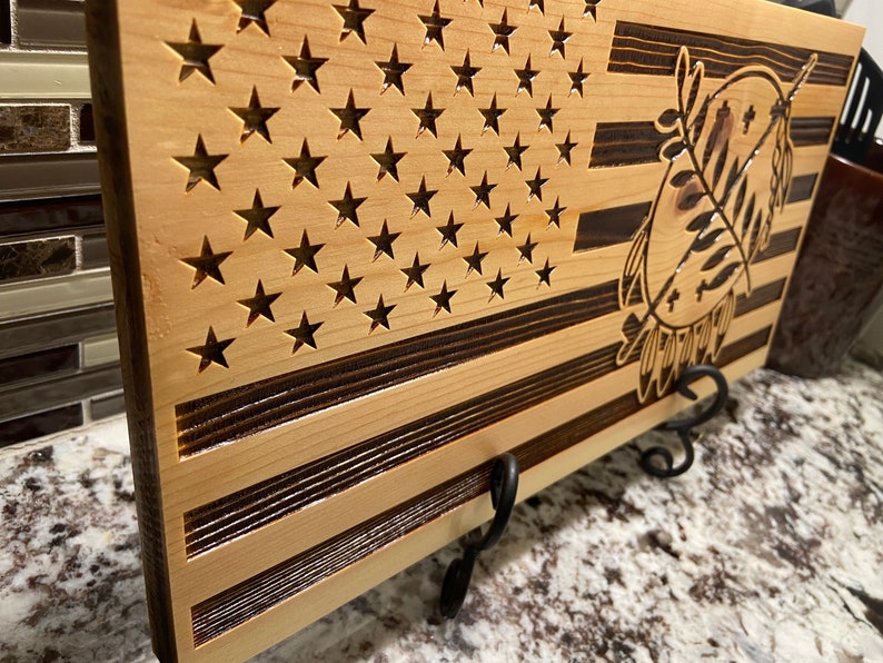 Osage Shield, Oklahoma State Flag Symbol, Engraved Wood Laser Cut Decor ...