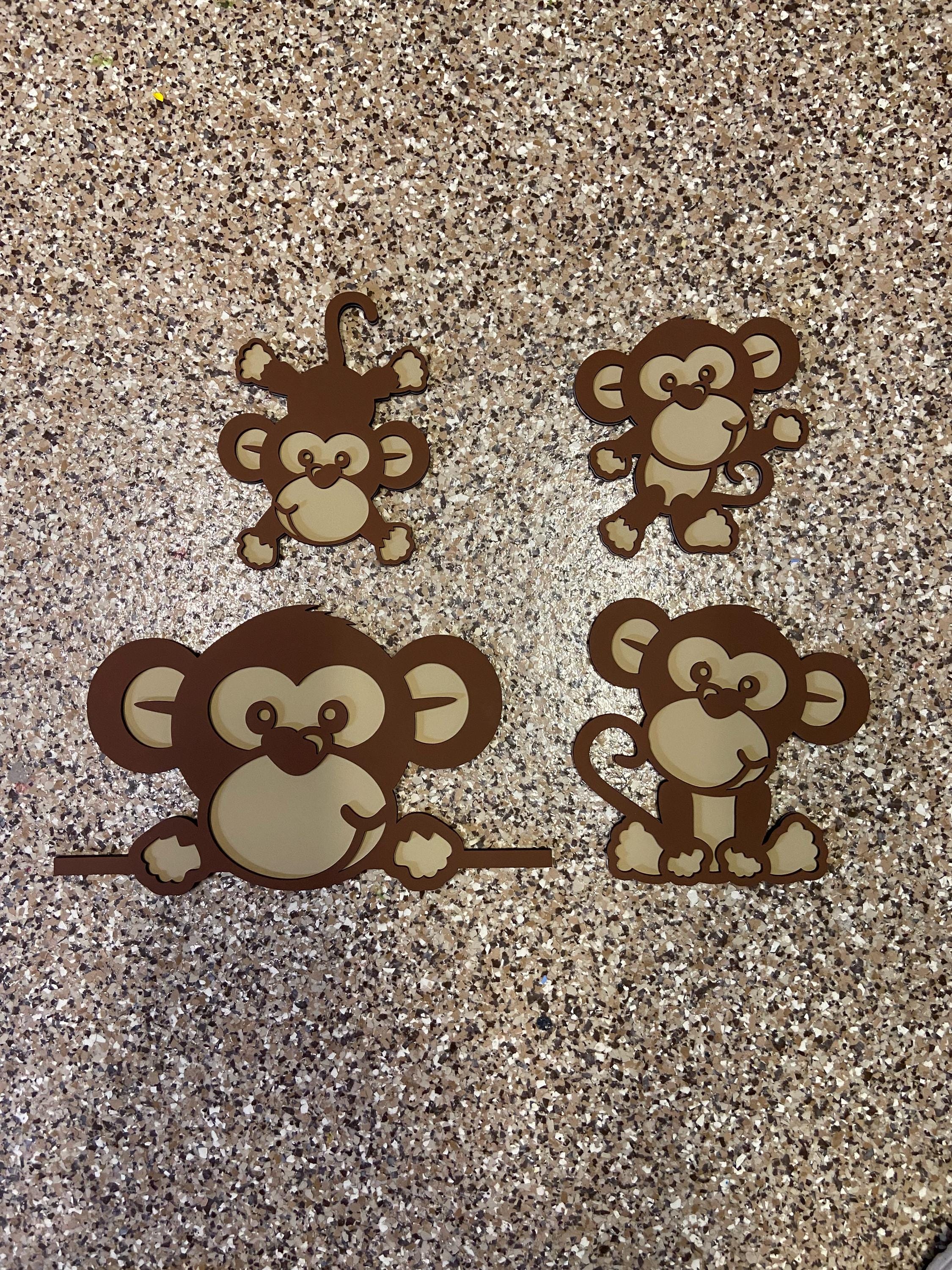 Monkey Cut Outs | 6" or 12" Tall 1/8" Thick MDF Signage | Nursery Decor ...