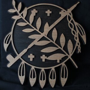 Osage Shield, Oklahoma State Flag Symbol, 2 Layer Wood Laser Cut Decor ...