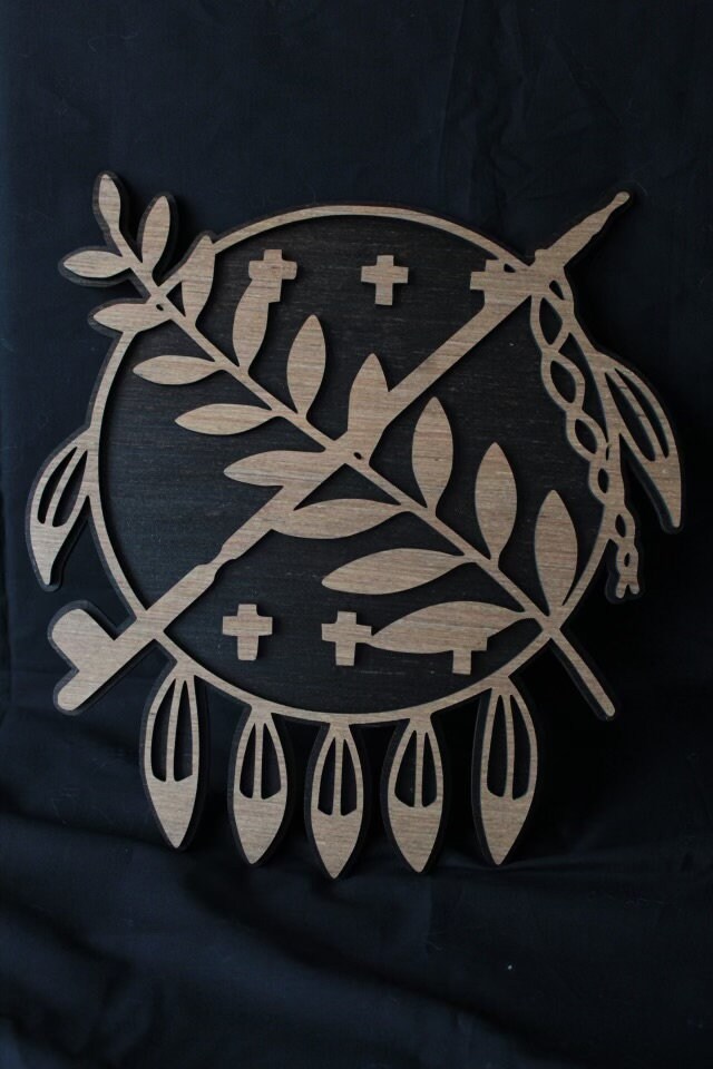 Osage Shield, Oklahoma State Flag Symbol, 2 Layer Wood Laser Cut Decor ...