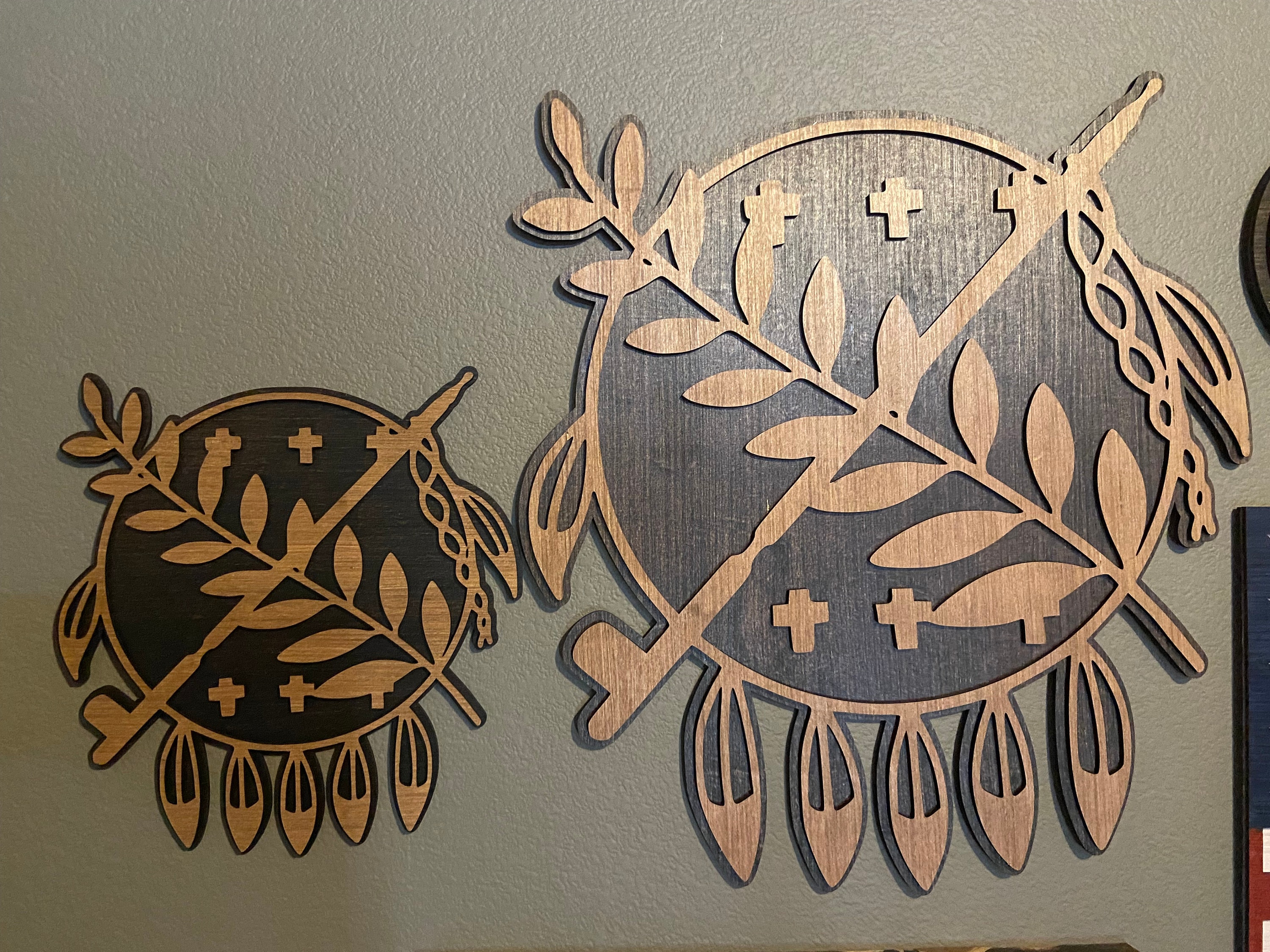 Osage Shield, Oklahoma State Flag Symbol, 2 Layer Wood Laser Cut Decor ...