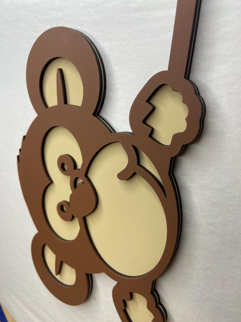 Monkey Cut Outs | 6" or 12" Tall 1/8" Thick MDF Signage | Nursery Decor ...