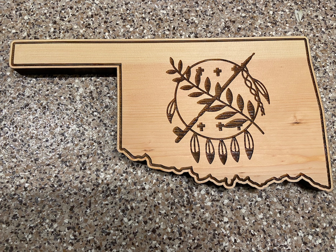 Osage Shield, Oklahoma State Flag Symbol, Engraved Wood Laser Cut Decor ...