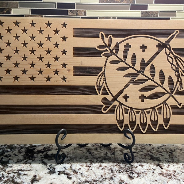 Laser Engraved Wood Flag Sign - Etsy