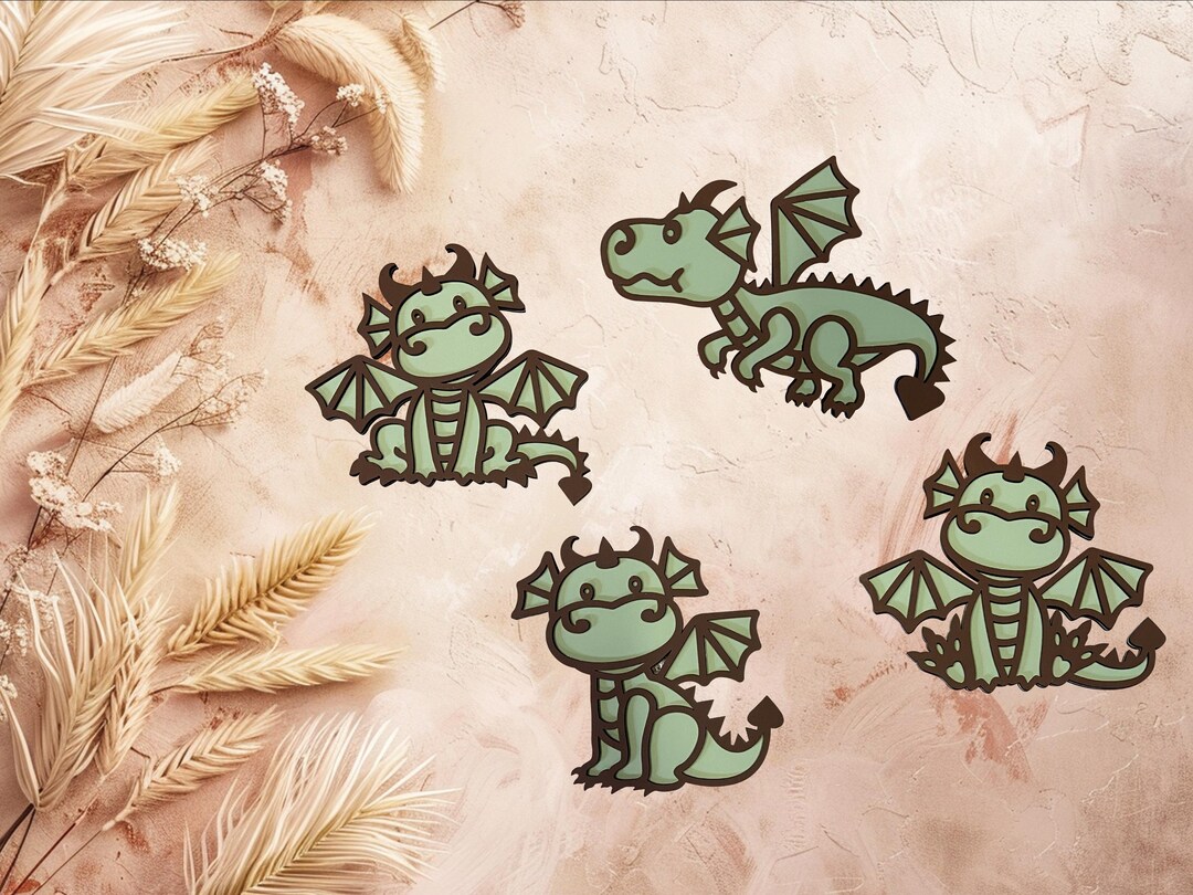 Dragon Cut Outs | 6" or 12" Tall 1/8" Thick MDF Signage | Nursery Decor ...