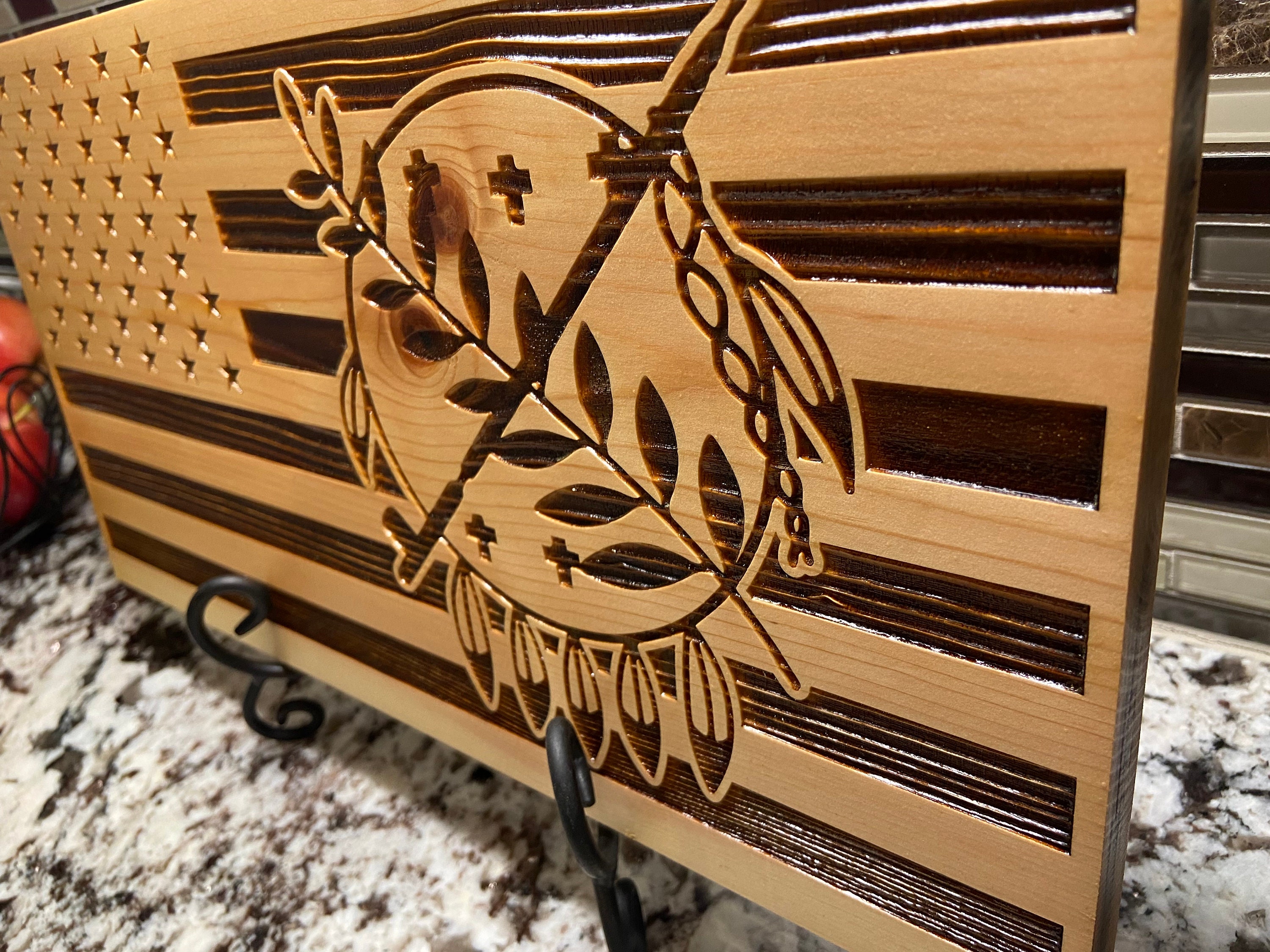Osage Shield, Oklahoma State Flag Symbol, Engraved Wood Laser Cut Decor ...