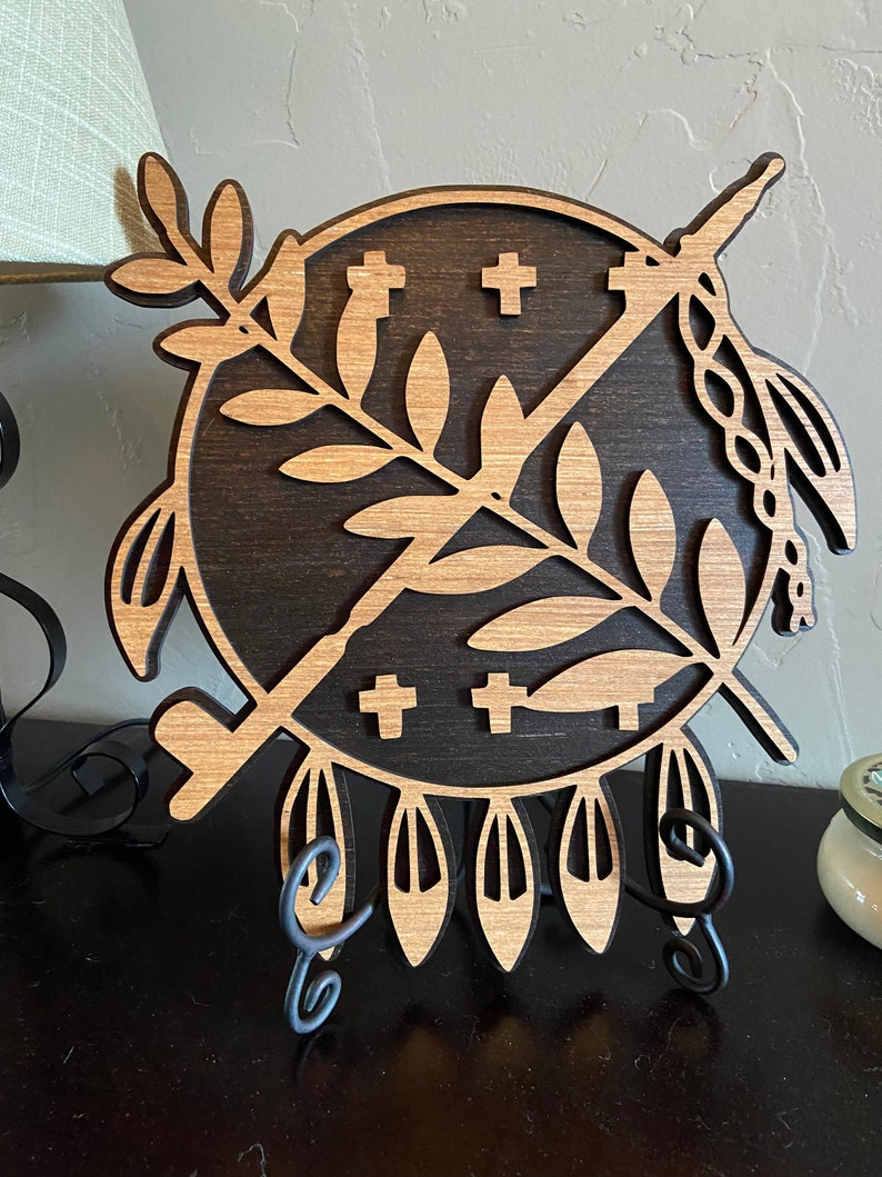 Osage Shield, Oklahoma State Flag Symbol, 2 Layer Wood Laser Cut Decor ...