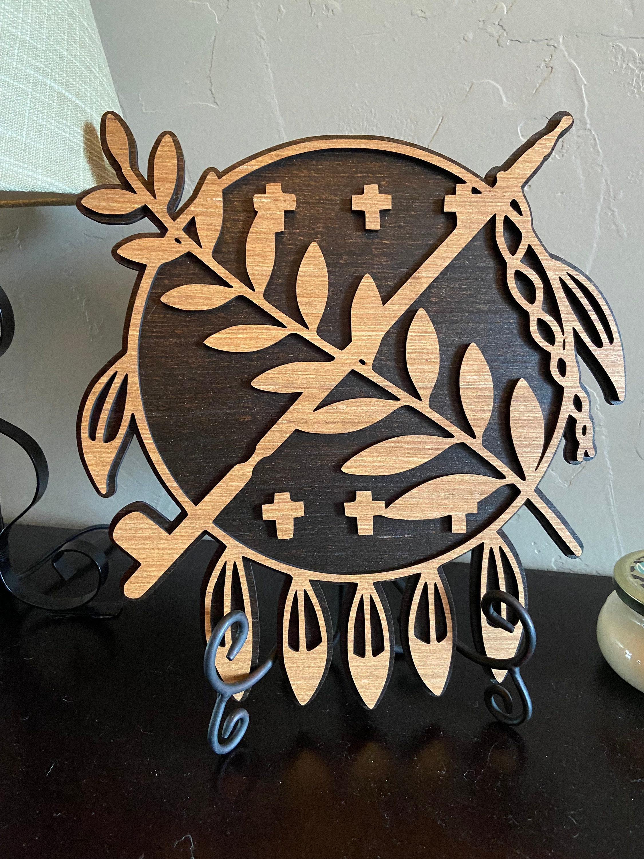 Osage Shield, Oklahoma State Flag Symbol, 2 Layer Wood Laser Cut Decor ...