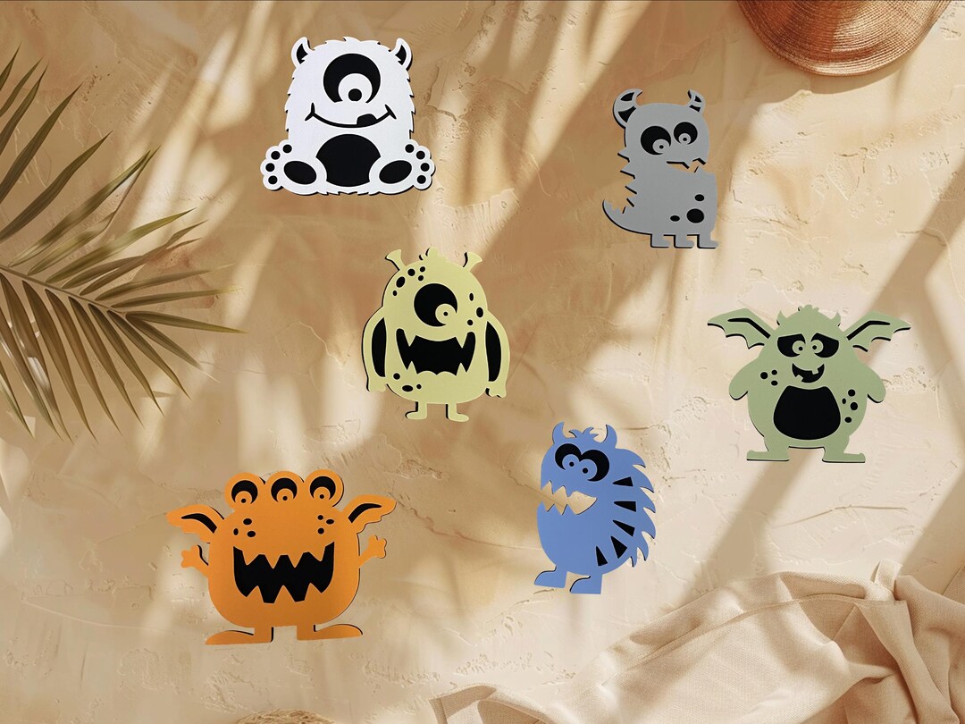 Cute Monster Themed Cut Outs | 6" or 12" Tall 1/8" Thick MDF Signage ...