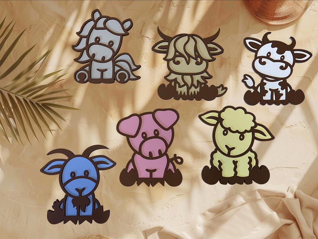 Farm Themed Cut Outs | 6" or 12" Tall 1/8" Thick MDF Signage | Nursery ...