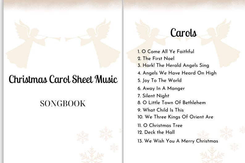Christmas Caroling Song Book | Classic Holiday & Vintage Traditional ...