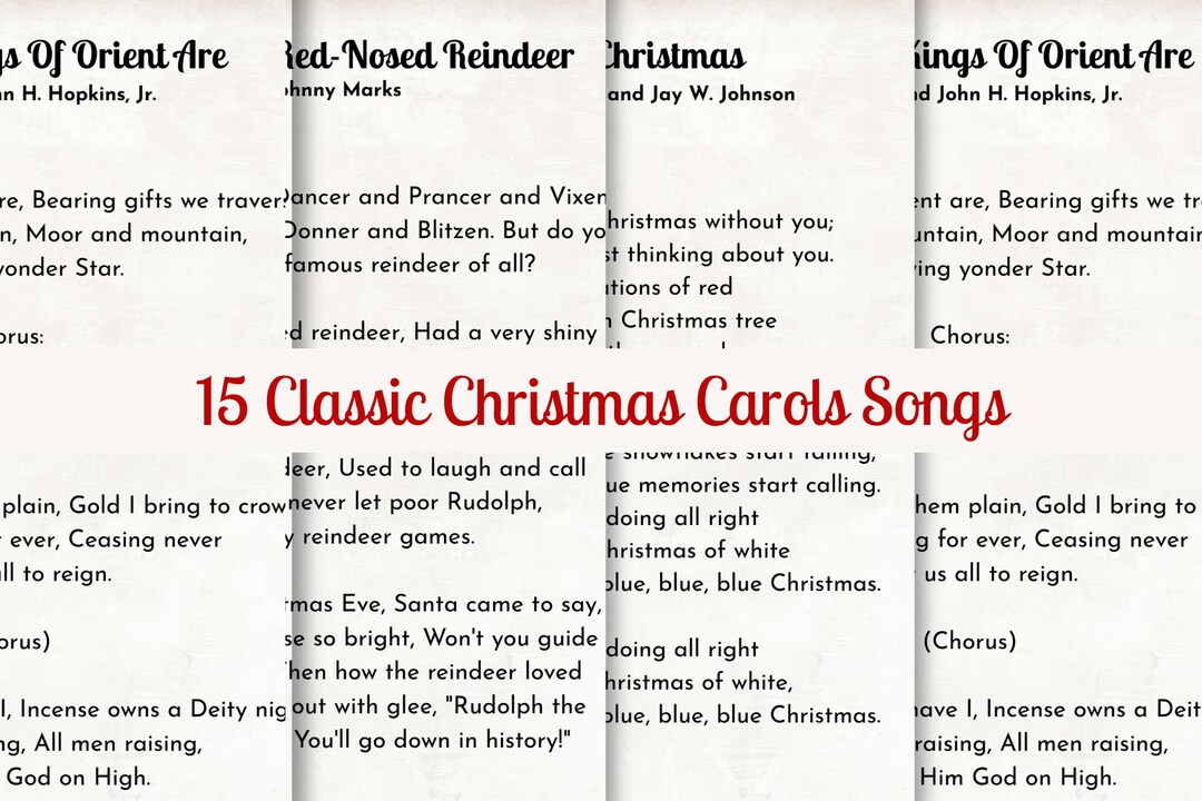 Classic Christmas Caroling Song Book | Holiday & Vintage Traditional ...