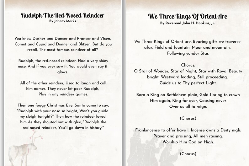 Classic Christmas Caroling Song Book | Holiday & Vintage Traditional ...