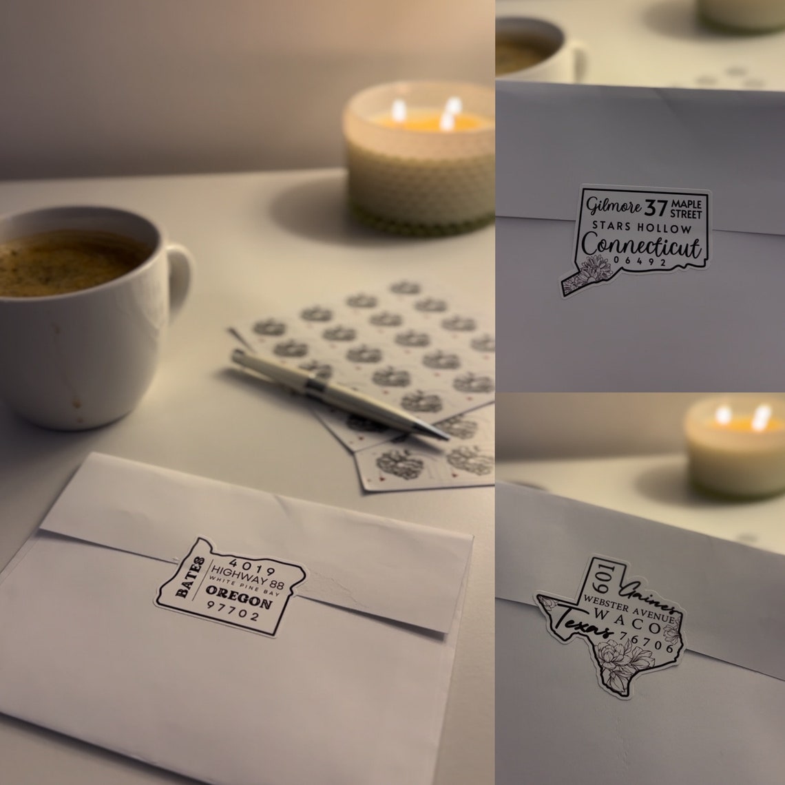 Custom State Outline Return Address Label Sticker - Etsy