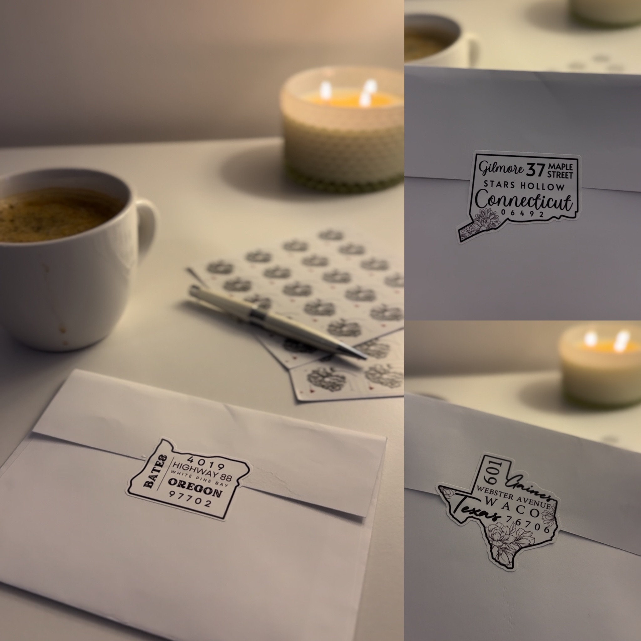 Custom State Outline Return Address Label Sticker - Etsy