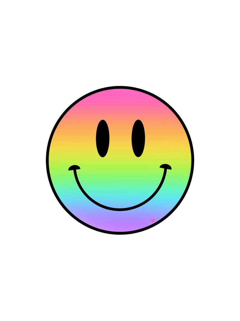 Smiley Face - Rainbow Vinyl Sticker - Etsy