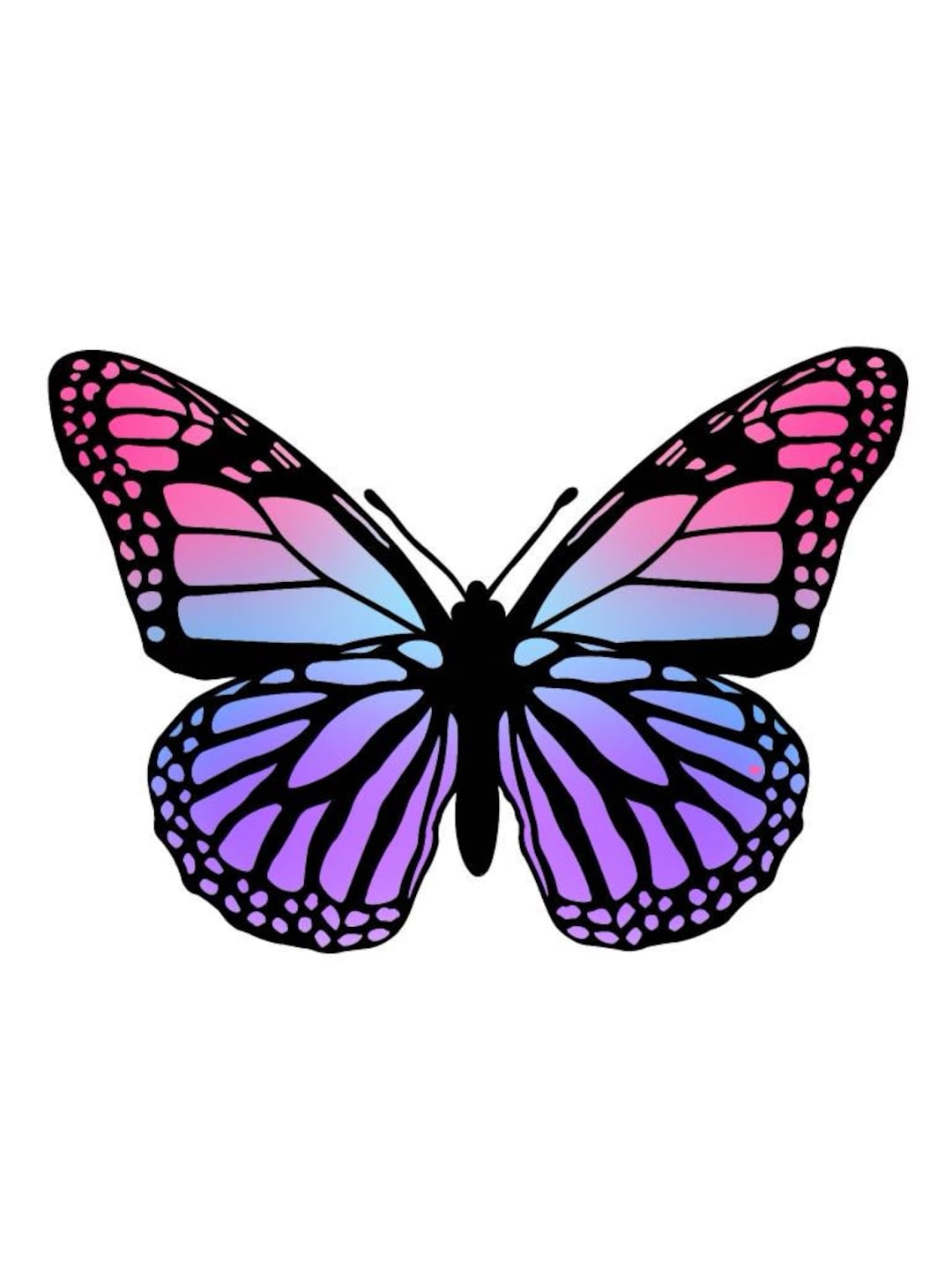 Butterfly - Pink/blue - Vinyl Sticker - Etsy