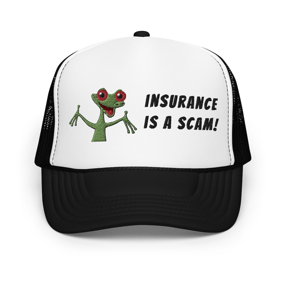Insurance is A Scam Funny Gecko Trucker Hat | College Party Drinking ...
