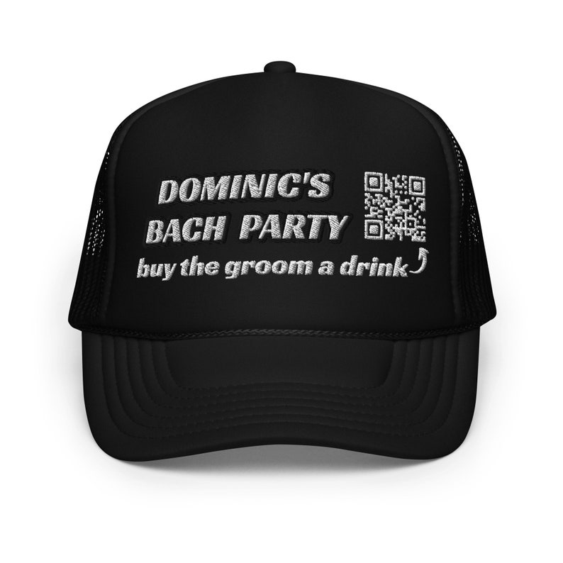 Personalized Venmo QR Code Bachelor Trucker Hats, Buy the Groom a Drink ...